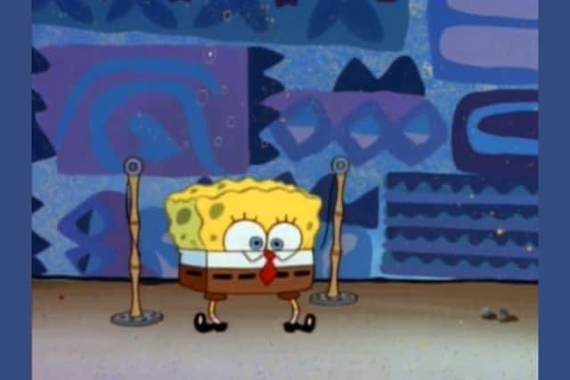 spongebob getting dressed