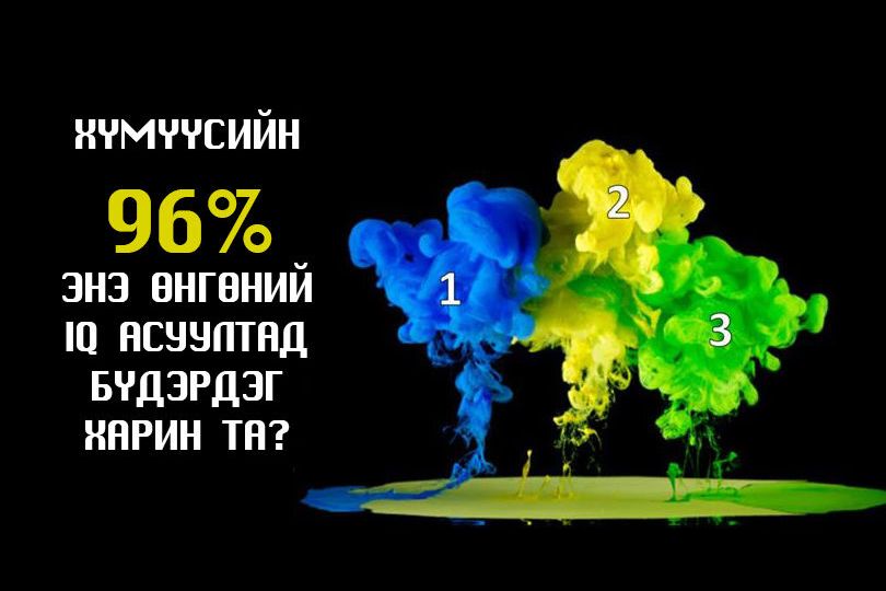 Хүмүүсийн 96% энэ өнгөний IQ асуултад бүдэрдэг