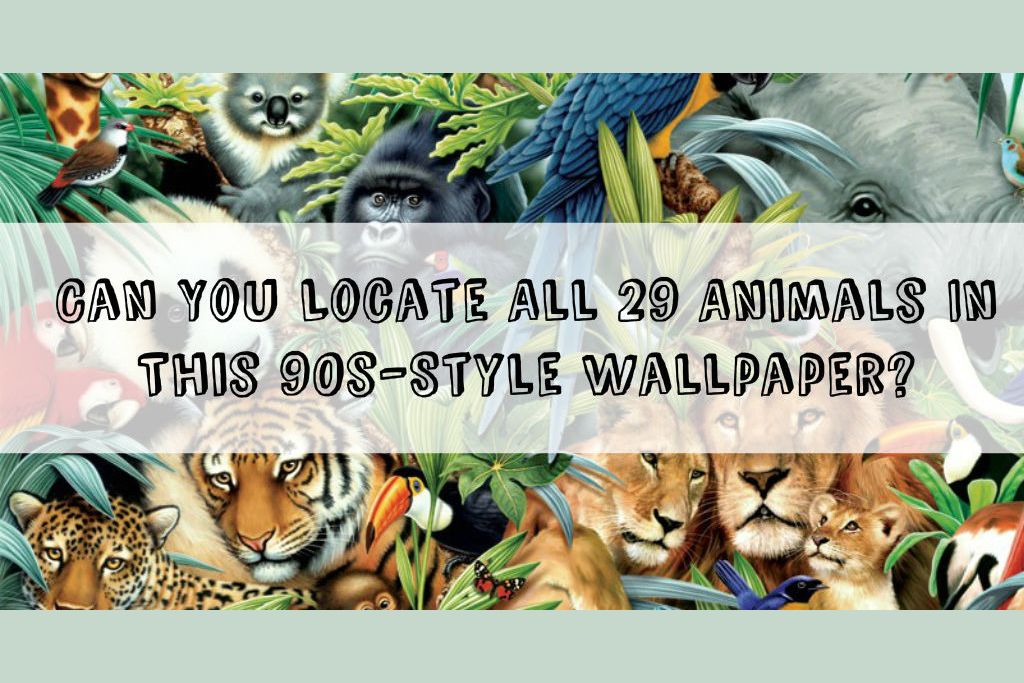 Can You Locate All 29 Animals In This 90s-Style Wallpaper?