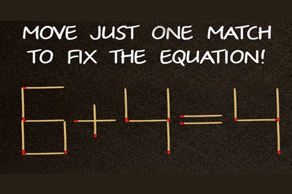 Move Just One Match To Fix The Equation