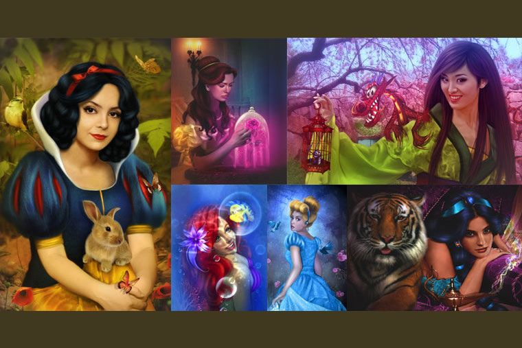 20 magical Disney Princesses-Queens fan arts!