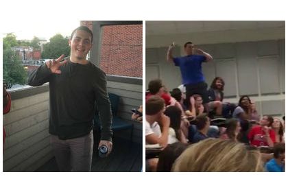 This College Student Made A Basket Into A Trashcan From A Balcony And ...