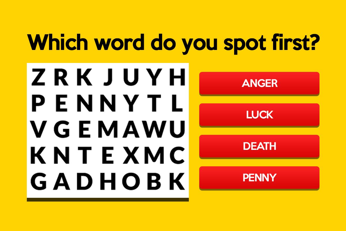 The word you see first in these word search puzzles will determine your ...