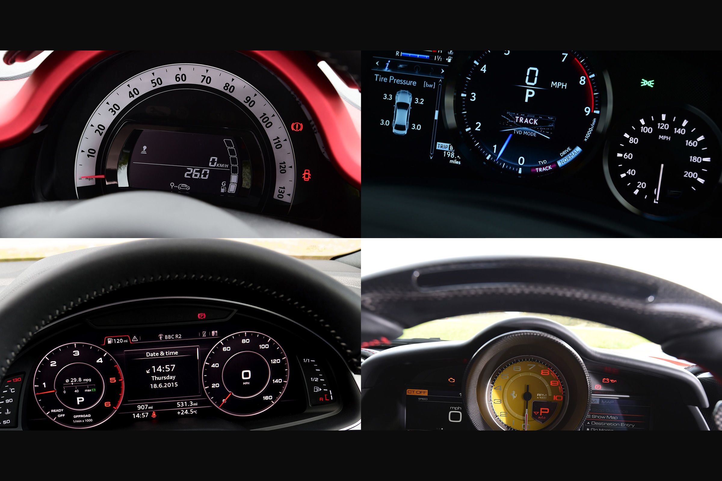 Can you guess the car from its instrument cluster?