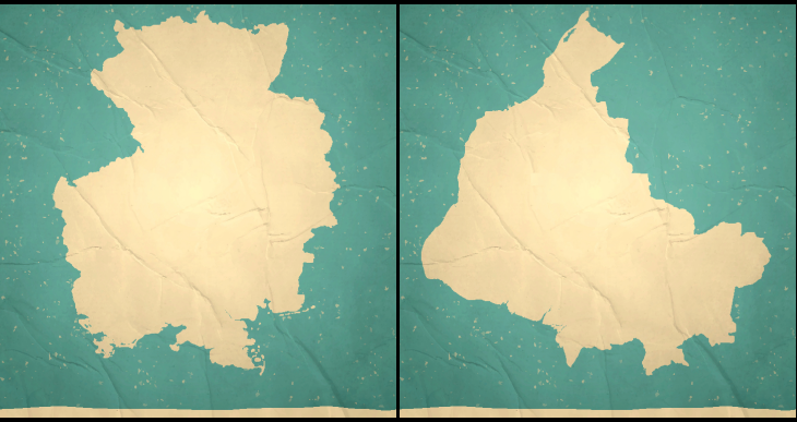 ¿Reconoces estos mapas de países al revés?